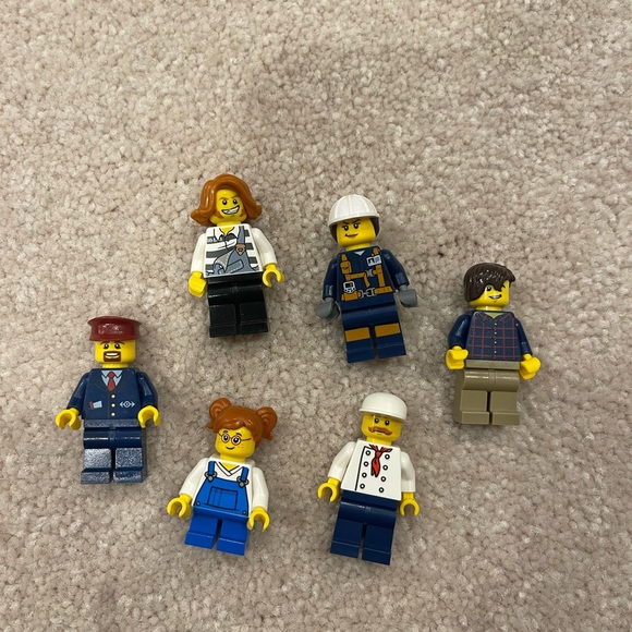 Lego | Toys | Lego City Workers Chef Pilot Conductor Little Girl People ...